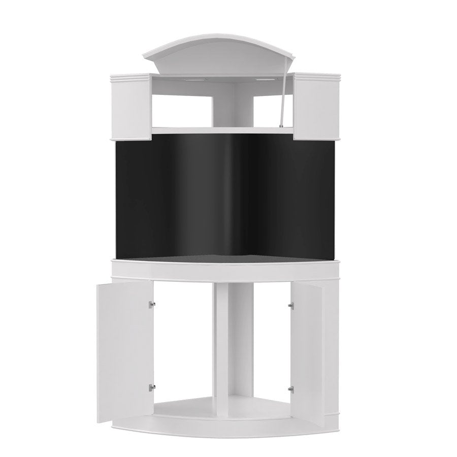 136g Corner 1/4 Cylinder Glass Reef-Ready Aquarium Set in Walnut – AQUA VIM